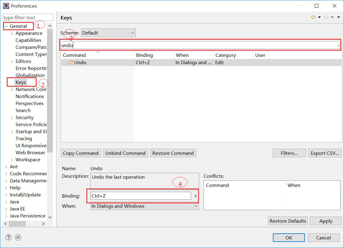 eclipse 快捷键ctrl+z不能用了 肿么在调出来-ZOL问答