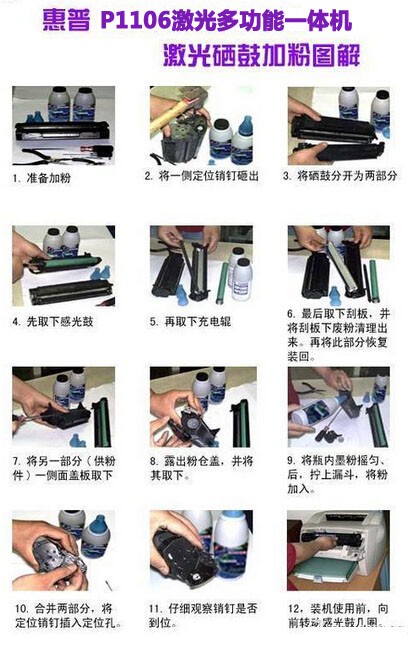 惠普打印机P1106怎么装墨粉-ZOL问答